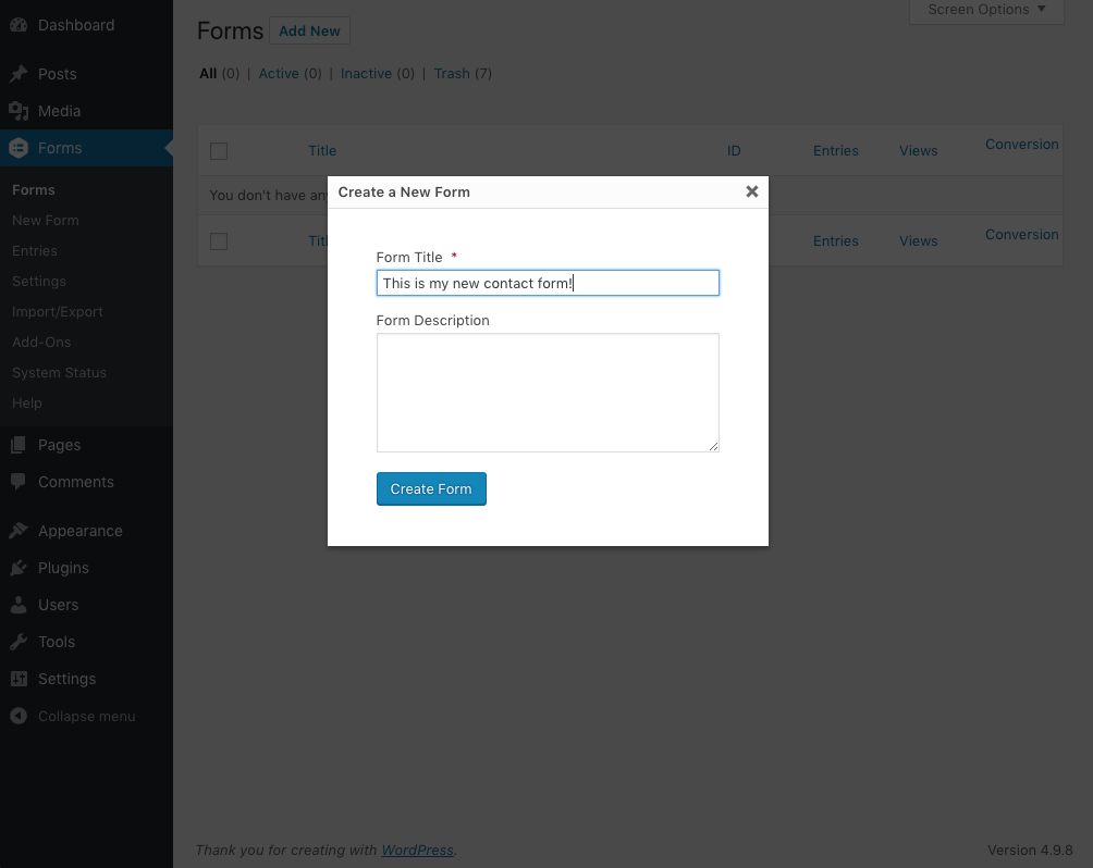 How to Create a Form in WordPress - Gravity Forms