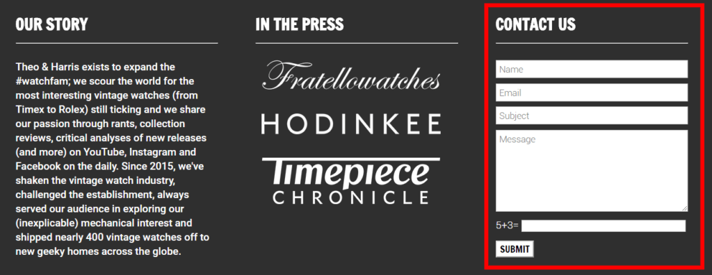 Best Placement for Your Contact Form