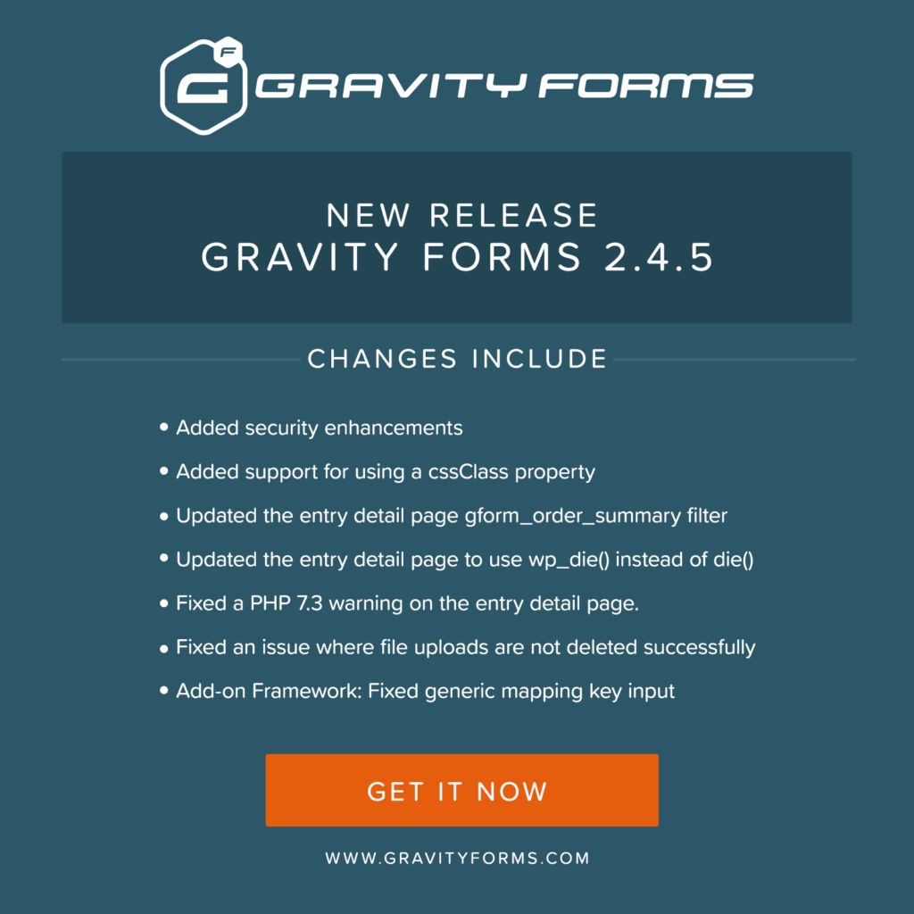 Gravity Forms v2.4.5 Released - Gravity Forms