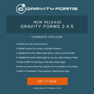 Gravity Forms v2.4.5 Released - Gravity Forms
