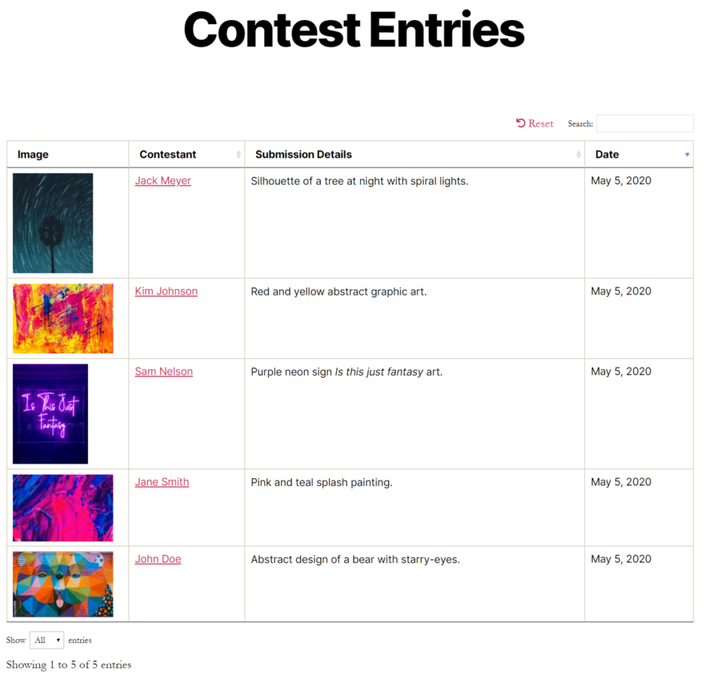 Display User-Submitted Posts in a WordPress Front-End Post Table