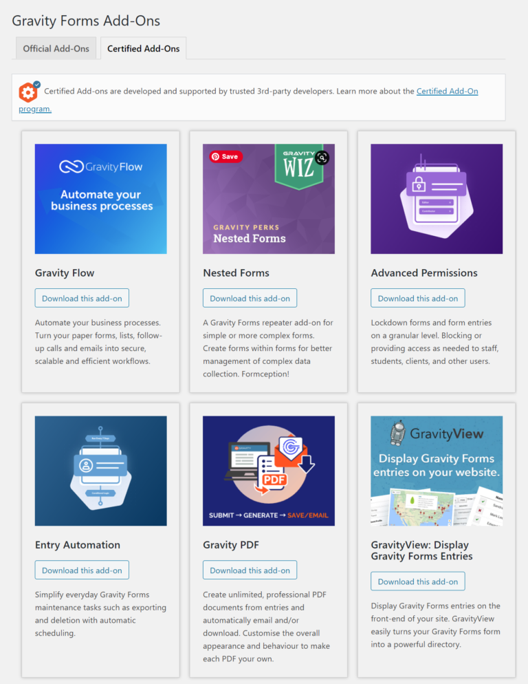 Announcing the New Gravity Forms Certified Add-On Browser