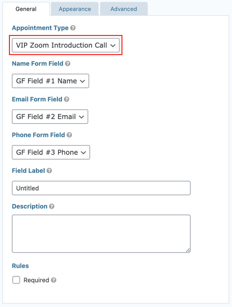 Adding an Appointment Booking Form
