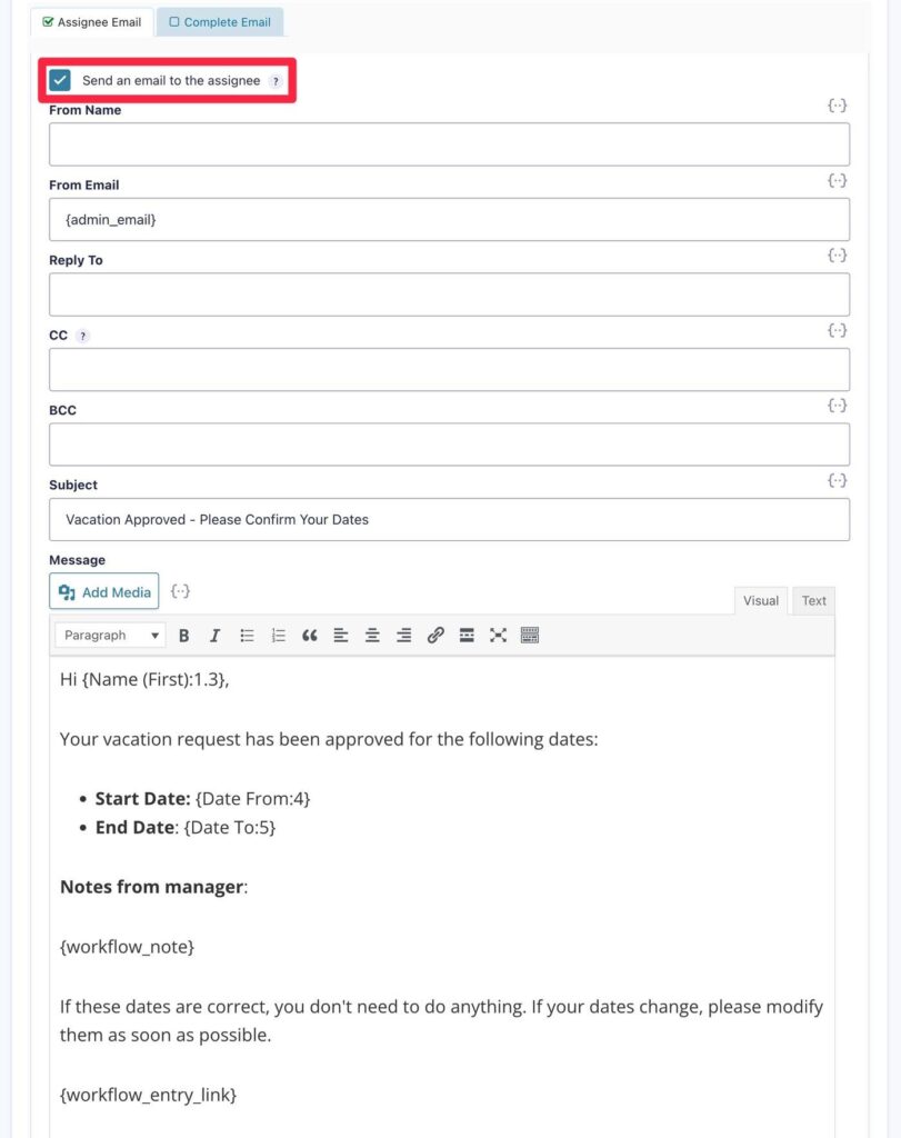 Create a Vacation Request Form and Process with Gravity Flow