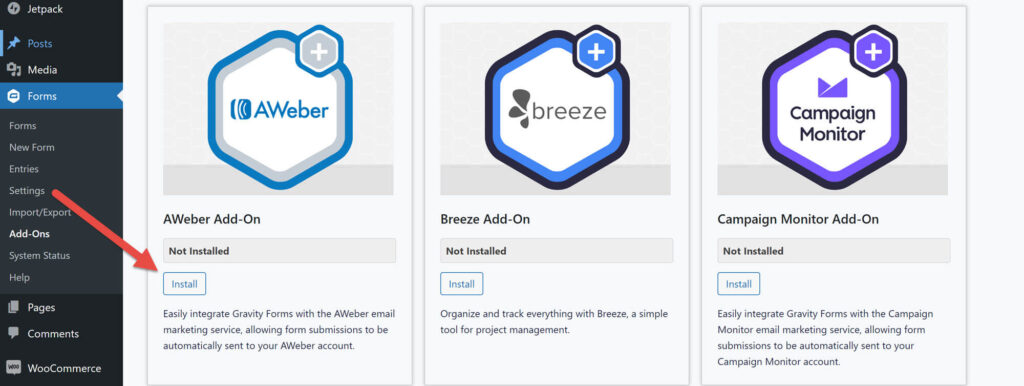 This Month's Featured Add-On... AWeber - Gravity Forms