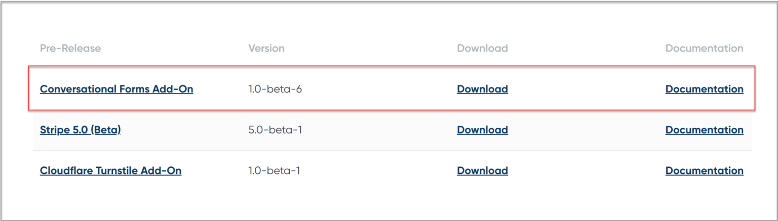 Brand New Release: Conversational Forms Add-On Beta 6