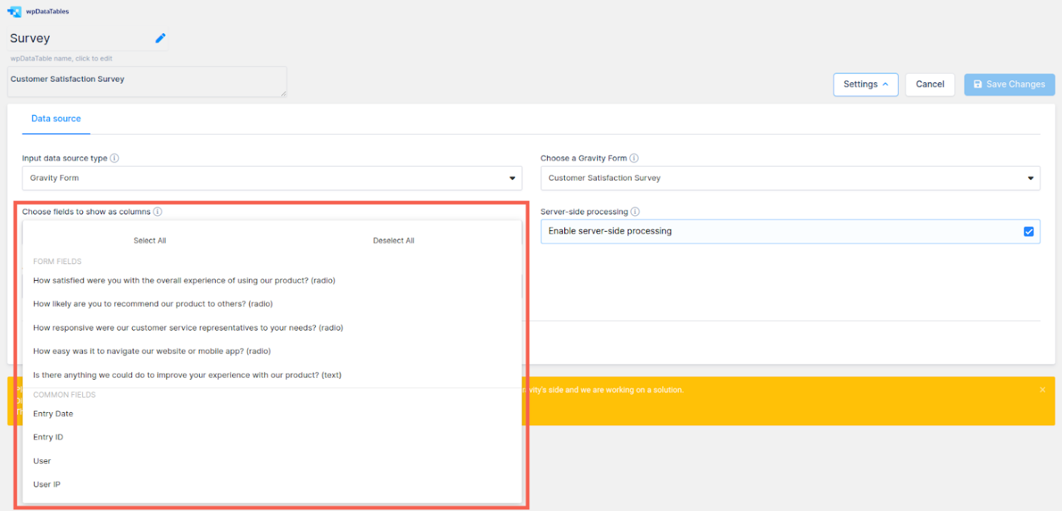 Export And Display Your Gravity Forms Data With Wpdatatables 9645