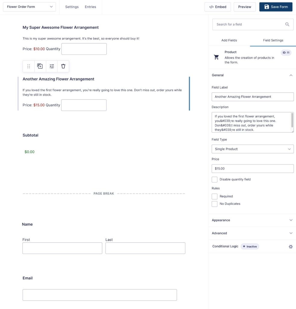Starter Guide: How to Create a Flower Order Form - Gravity Forms
