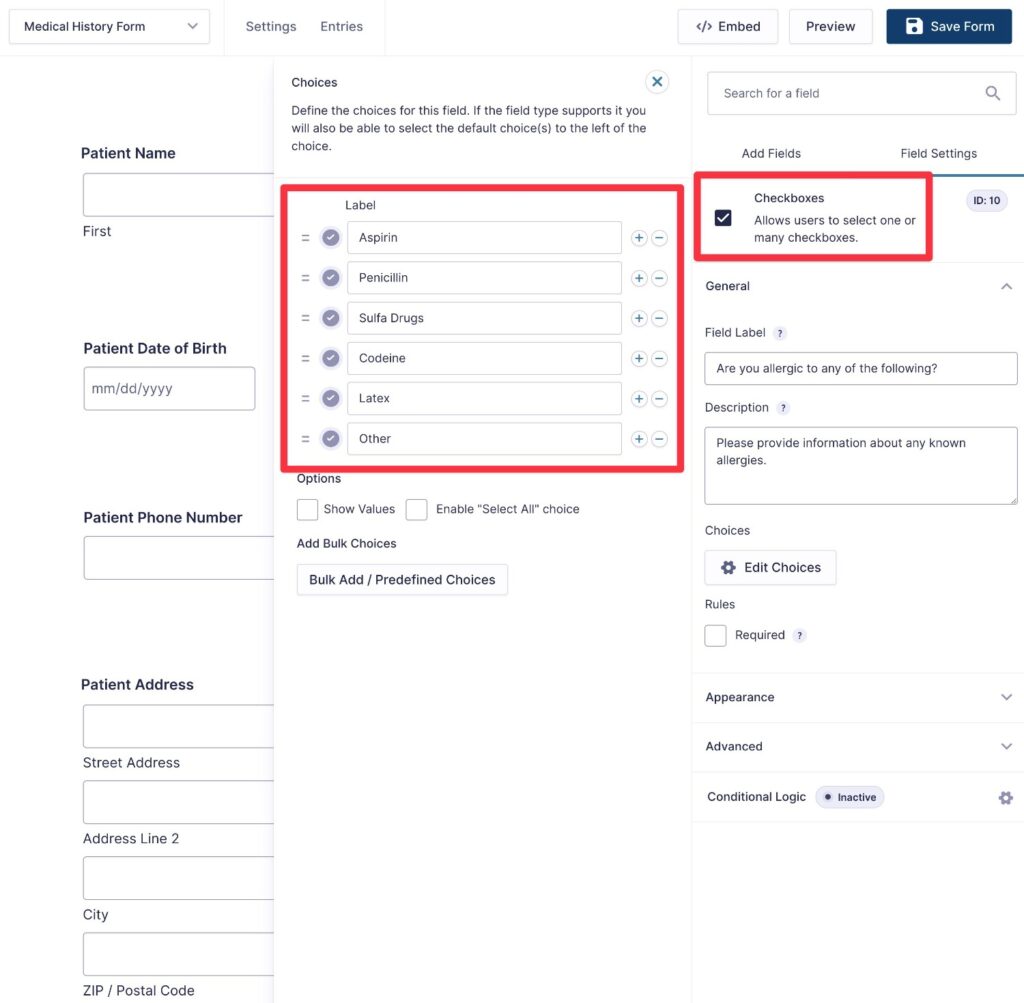Starter Guide: How to Create a Medical History Form - Gravity Forms