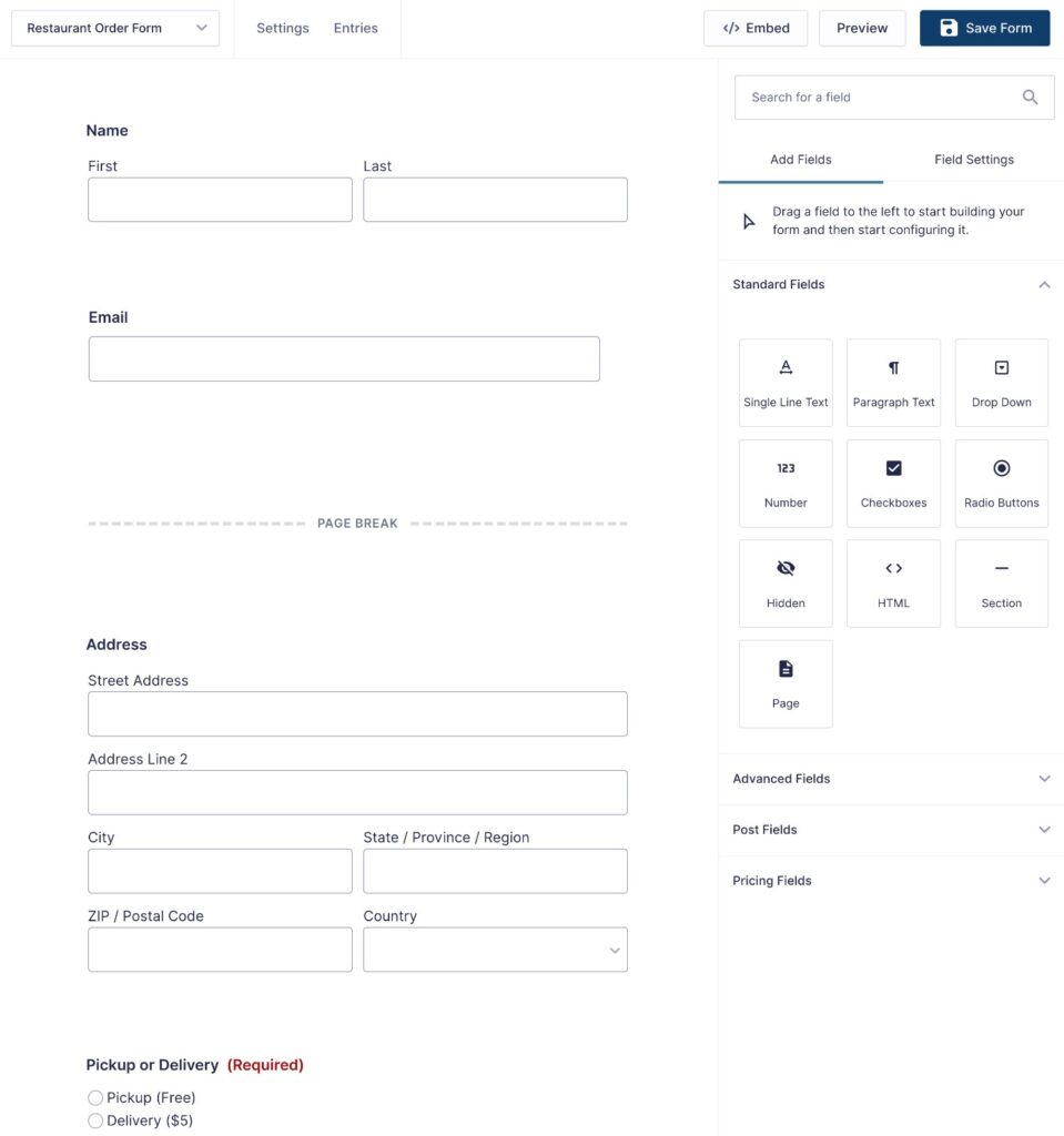 Starter Guide: How to Create a Restaurant Order Form - Gravity Forms