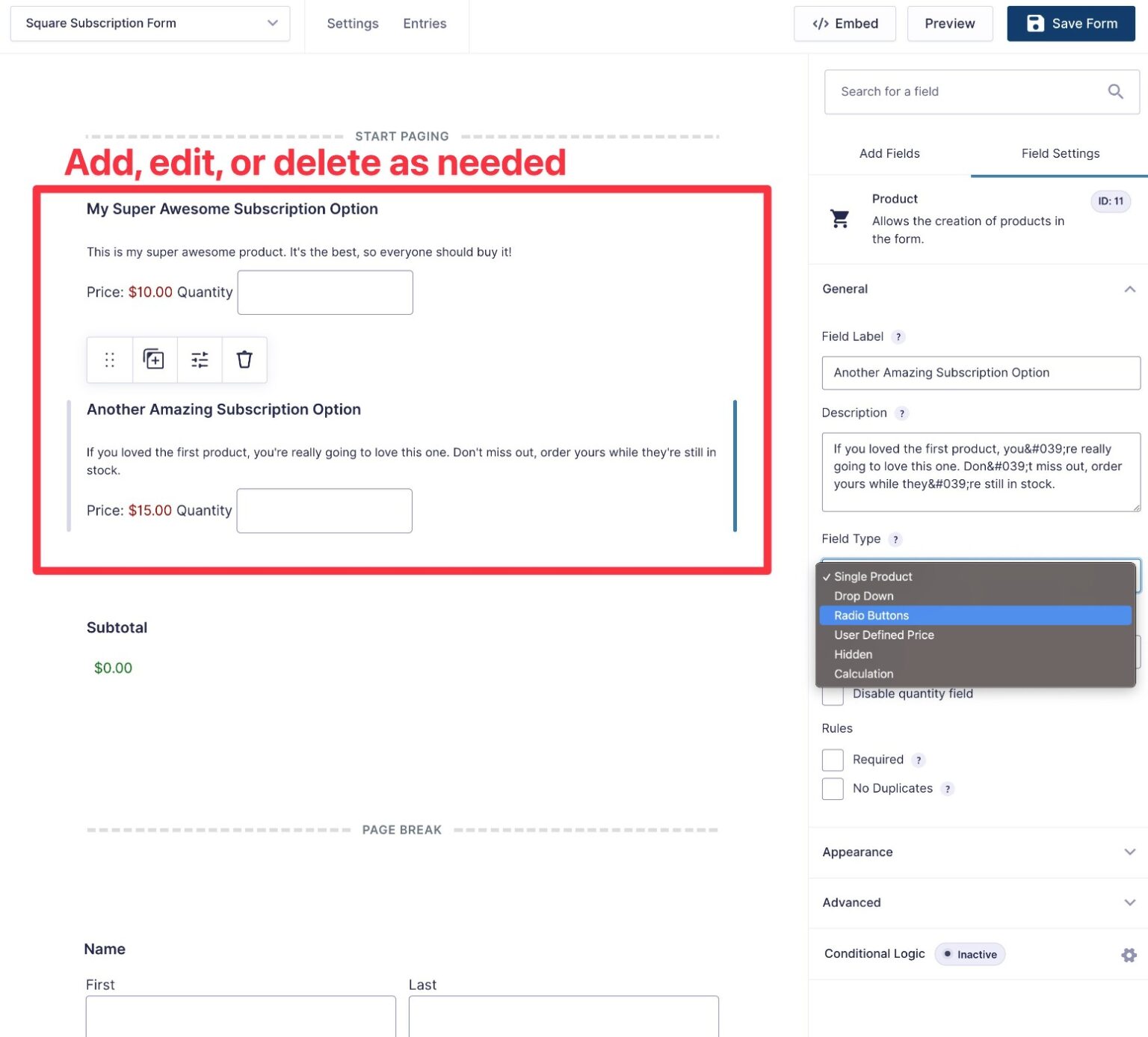 How to Take Subscriptions with Square and Gravity Forms