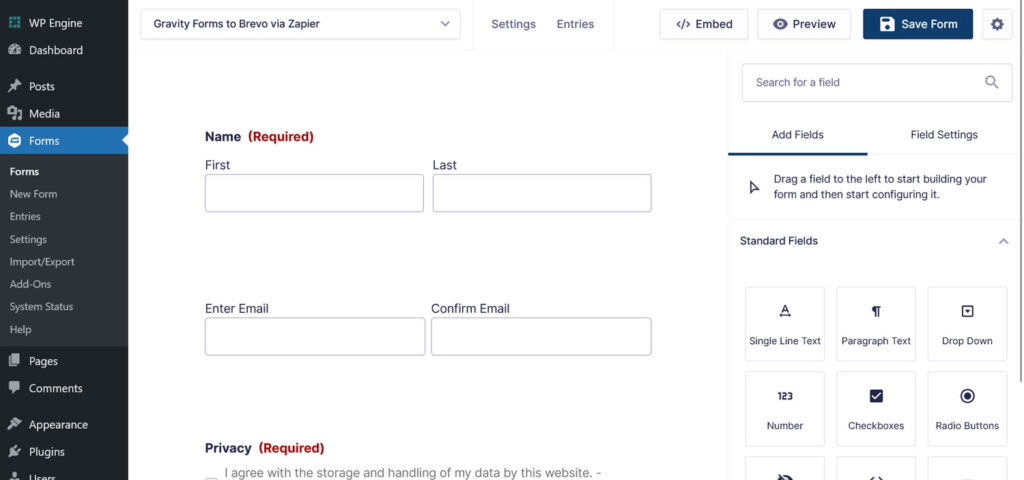 How to Send Form Entries to Brevo with Zapier - Gravity Forms