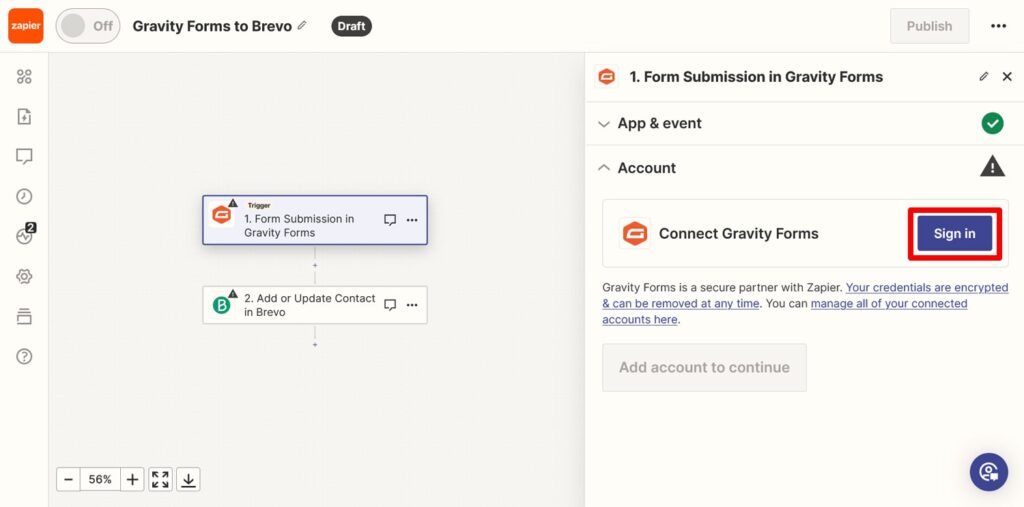 How to Send Form Entries to Brevo with Zapier - Gravity Forms