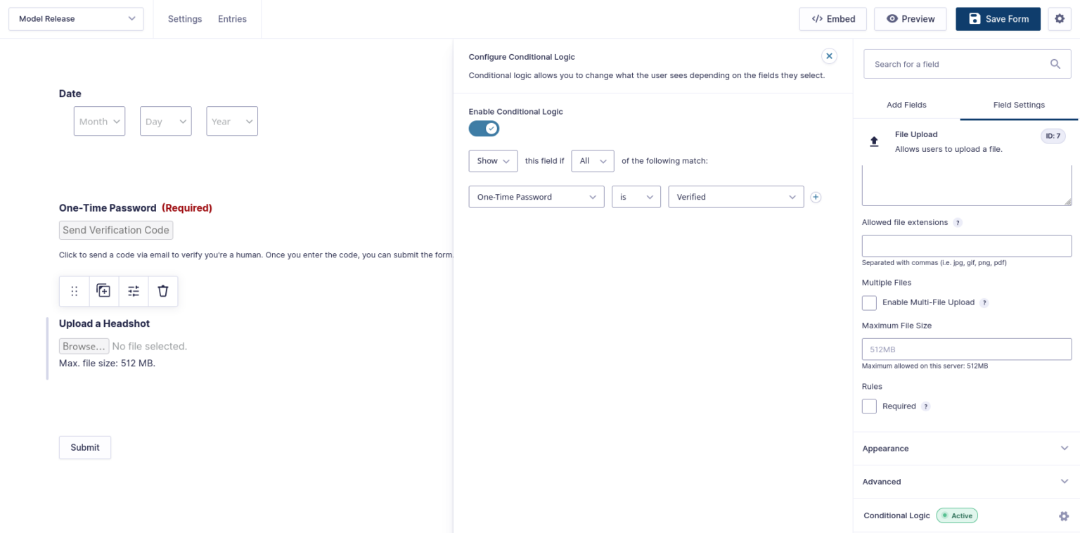 Verify Form Submissions Using One-Time Password - Gravity Forms