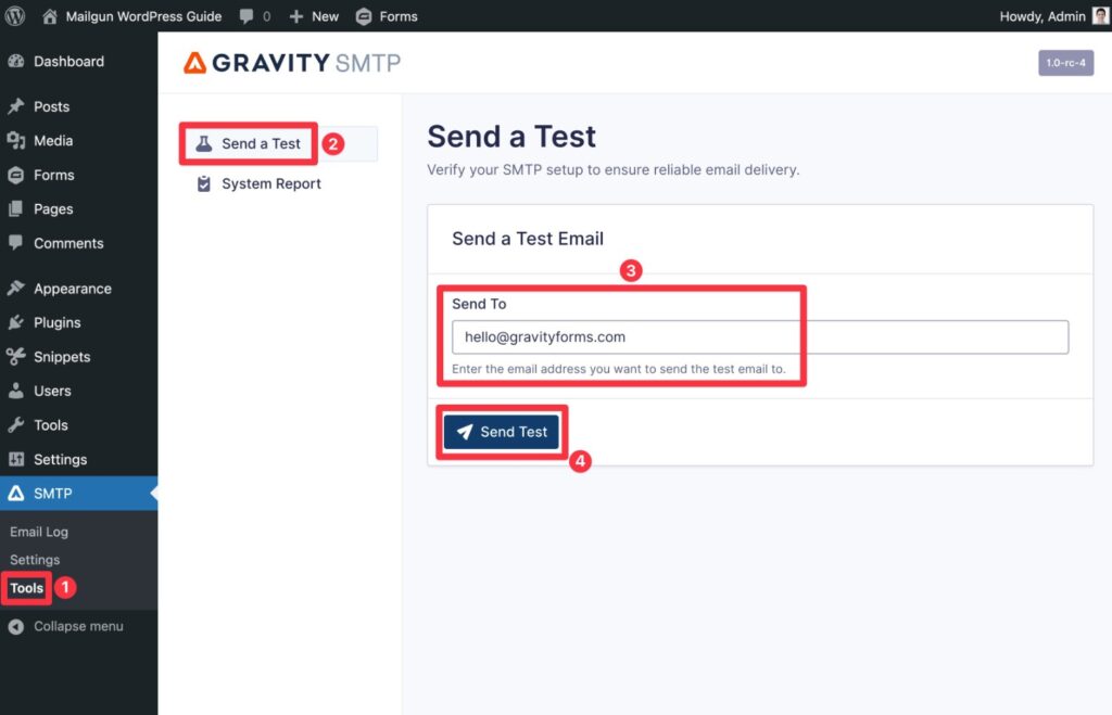 How to Configure WordPress to Send Email Using Mailgun - Gravity Forms