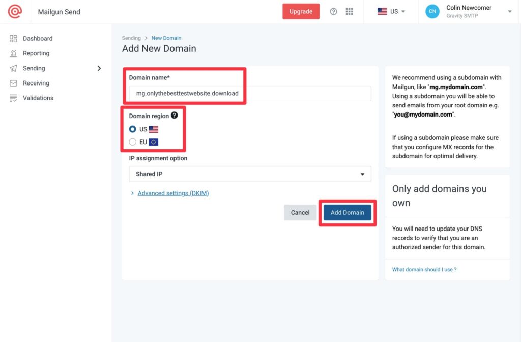 How to Configure WordPress to Send Email Using Mailgun - Gravity Forms