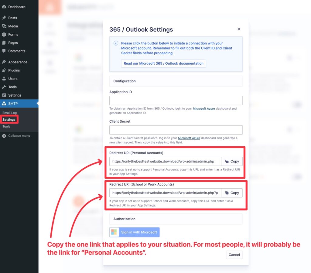 How to Send WordPress Emails with Microsoft 365 / Outlook - Gravity Forms