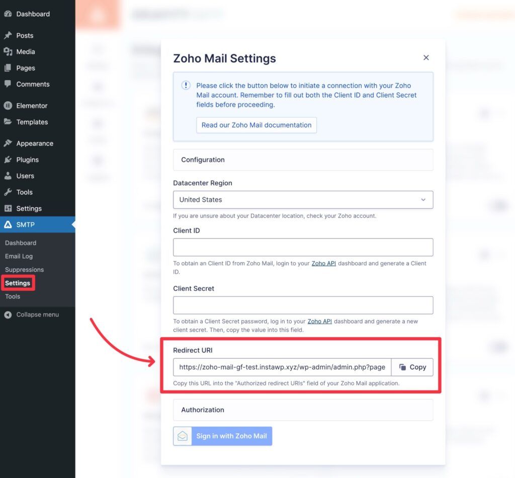 How to Configure WordPress to Send Email Using Zoho Mail - Gravity Forms
