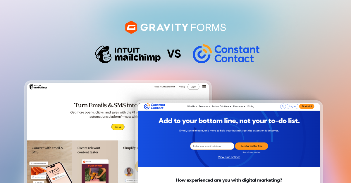 Mailchimp vs Constant Contact: A Detailed Comparison - Gravity Forms