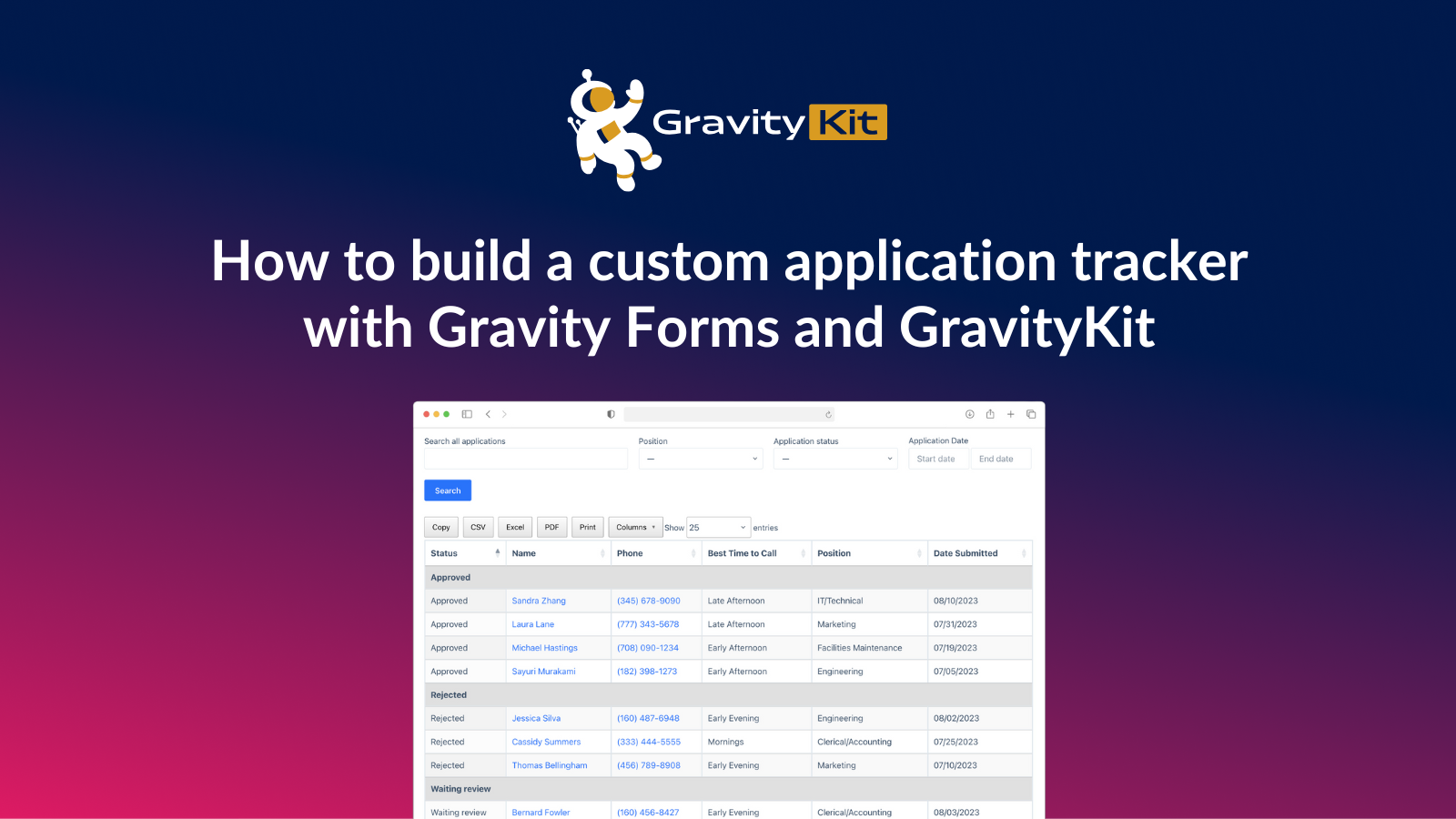 Ditch the spreadsheets: How to build a custom application tracker with Gravity Forms and ...